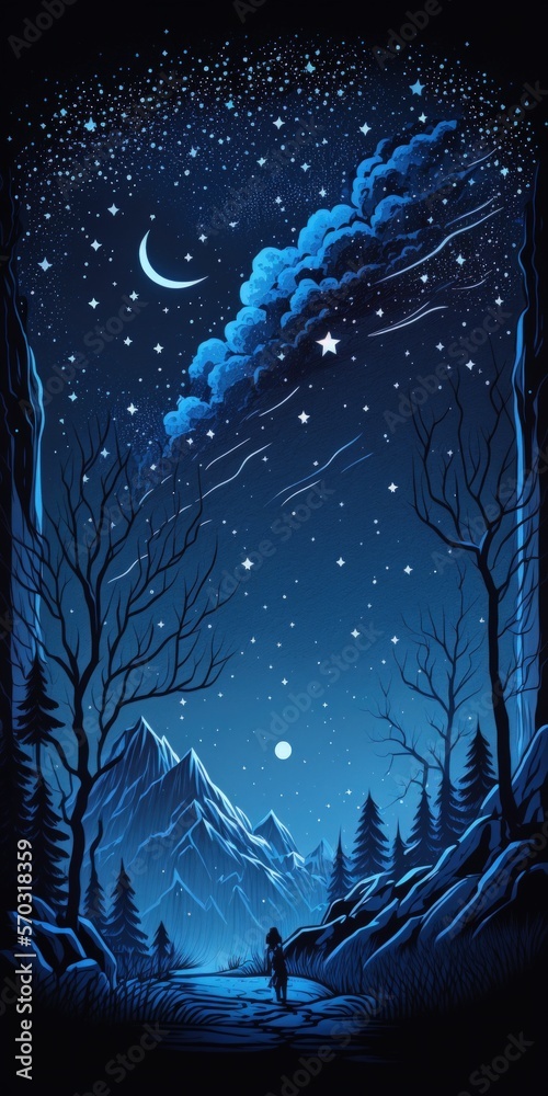 Blue night starry sky, space, background for screensaver. Astrology ...