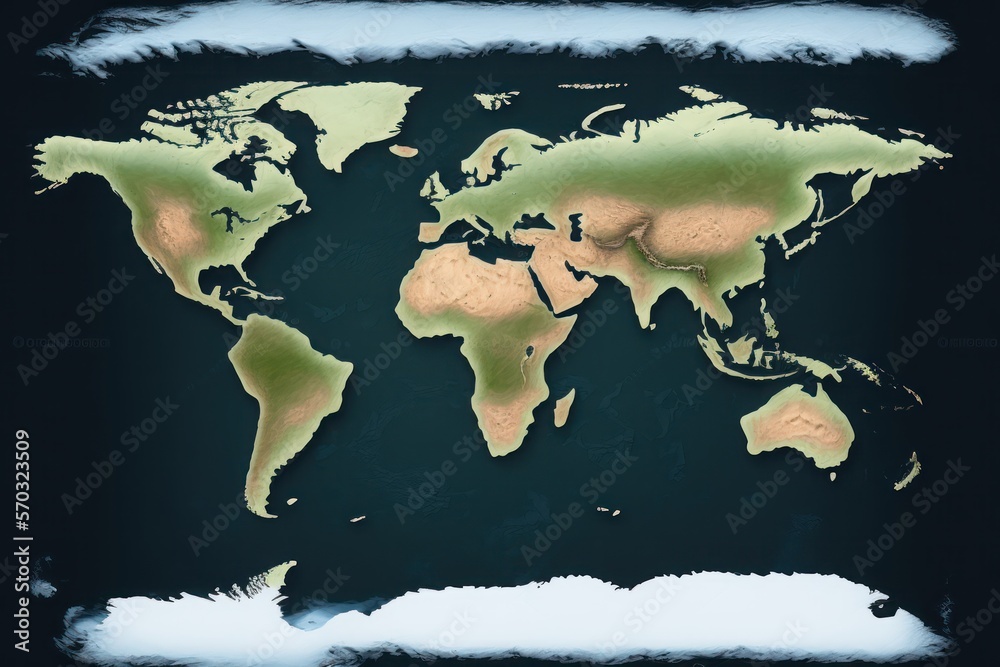 World map with horizon. Generative AI Stock Illustration | Adobe Stock