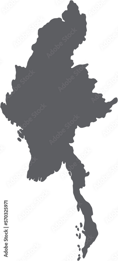doodle freehand drawing of myanmar map. Stock Illustration | Adobe Stock