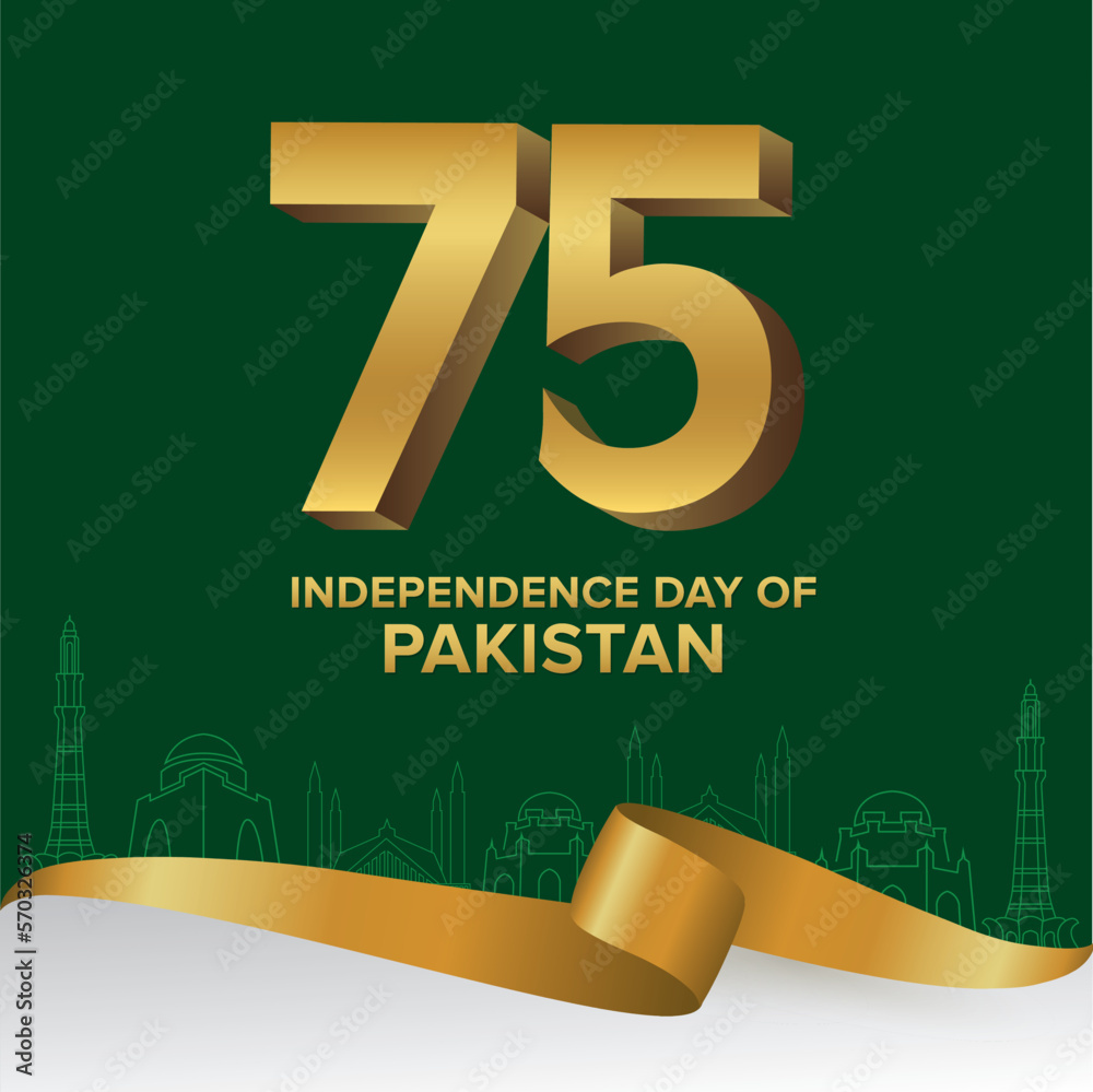 Pakistan 75 Anniversary, Pakistan 14 august Independence Day With Green ...