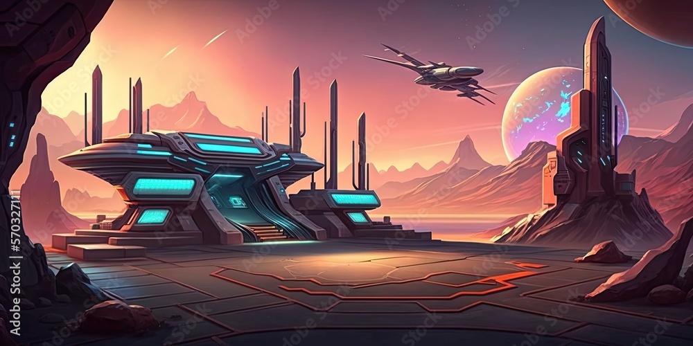 2D Alien Planet background environment for a battle arena mobile game ...