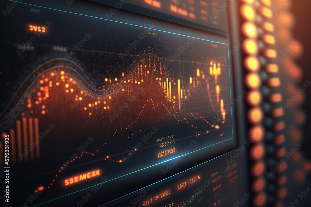 Stock market chart concept illustration, Generative AI Stock ...