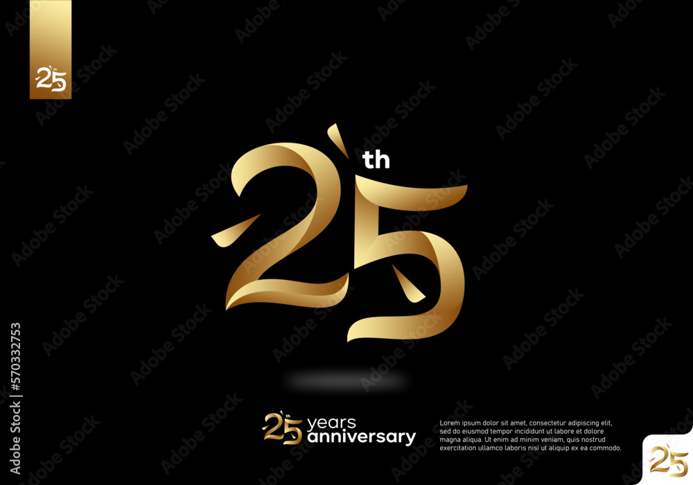 Number 25 gold logo icon design, 25th birthday logo number, 25th ...