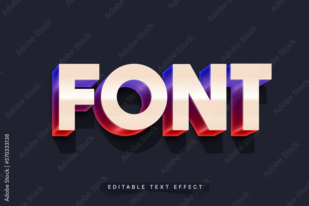 Editable 3D Trendy Bold Text Effect Stock Vector | Adobe Stock