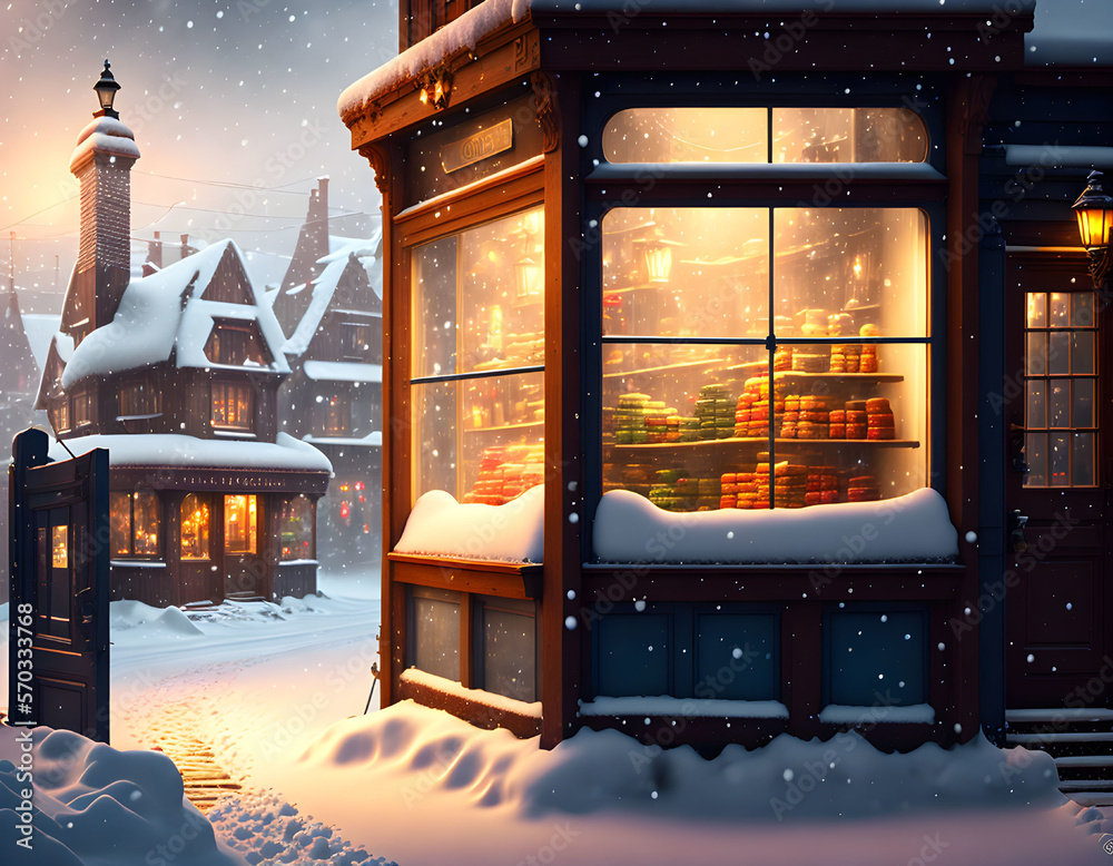 Generative A..I. The Old Village Shop, Developed from a Photo, in my ...