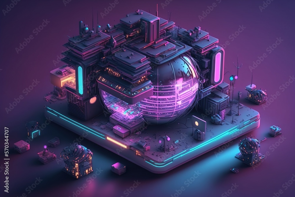 Cyber Security Cloud Computing Technology Modern Concept Digital Art Background Digital