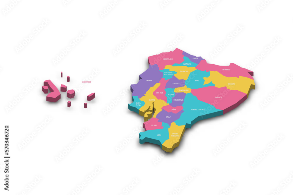 Fototapeta mapa świata dla dzieci Ecuador political map of ...