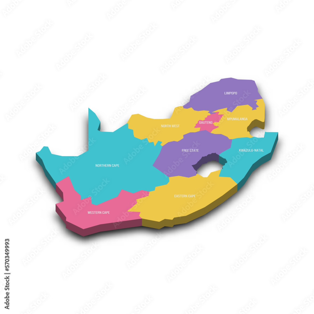 South Africa political map of administrative divisions - provinces ...