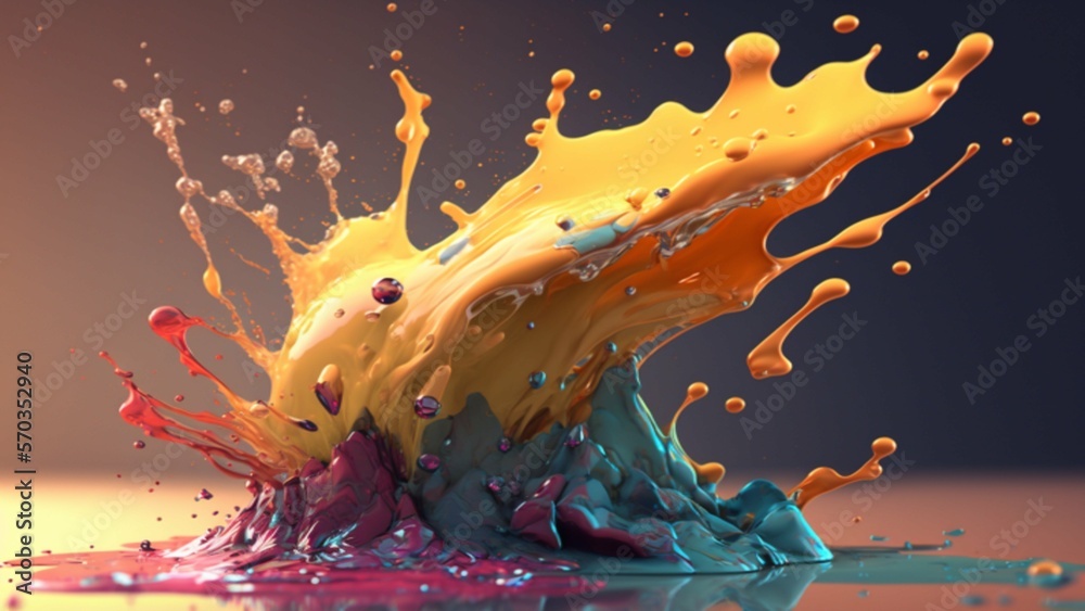 Fantastic Realism Paint Splash 8K Wallpaper Stock Illustration | Adobe ...
