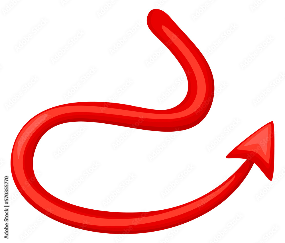 Demon tail. Cartoon devil element. Satan symbol Stock Illustration ...