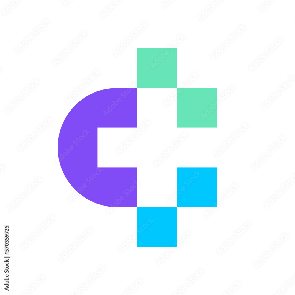 Letter C cross medical technology logo design Stock Vector | Adobe Stock