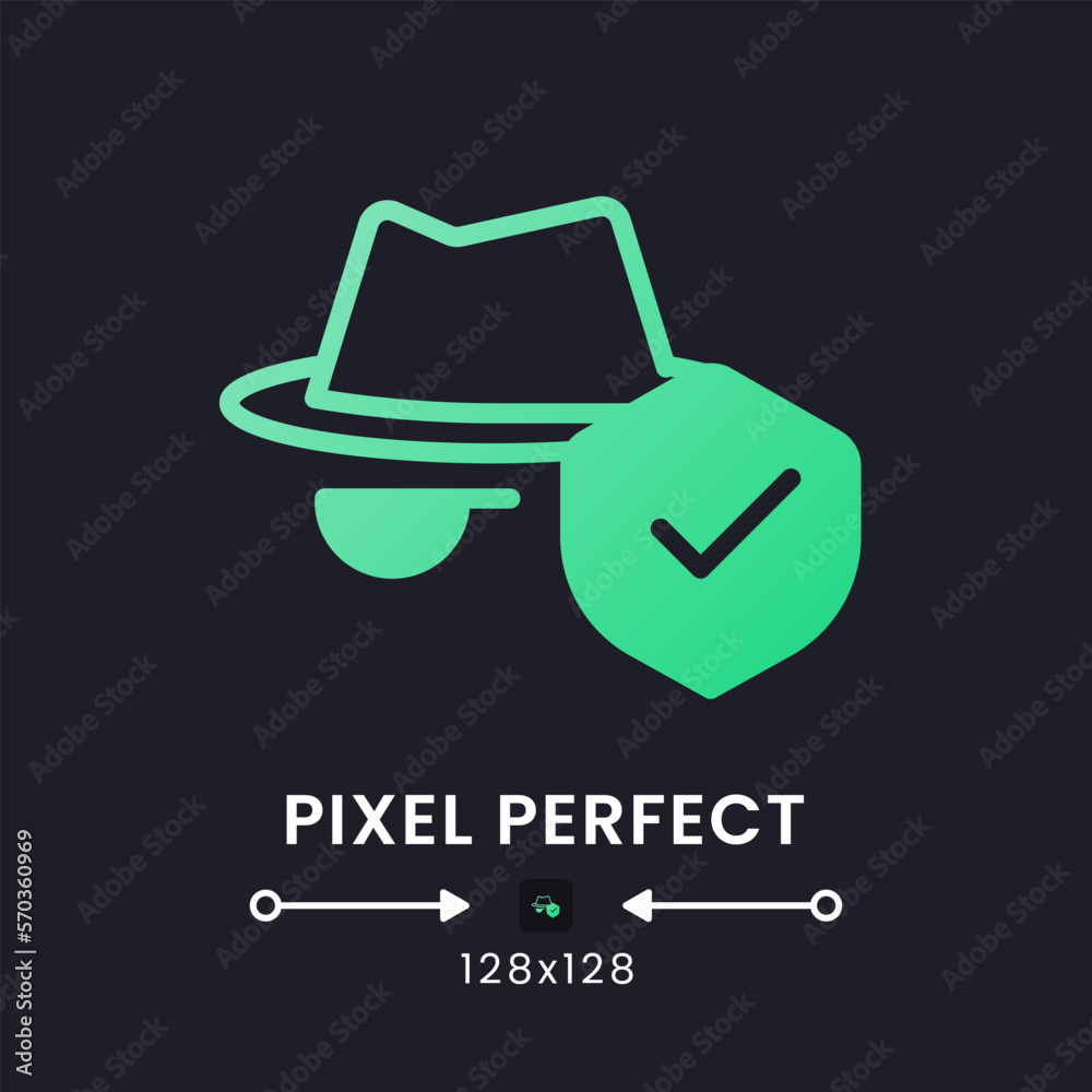 Virtual private network green solid gradient desktop icon on black ...