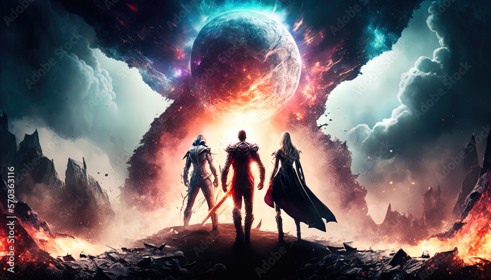 Fantasy image of person standing and confronting danger. Generative Ai ...