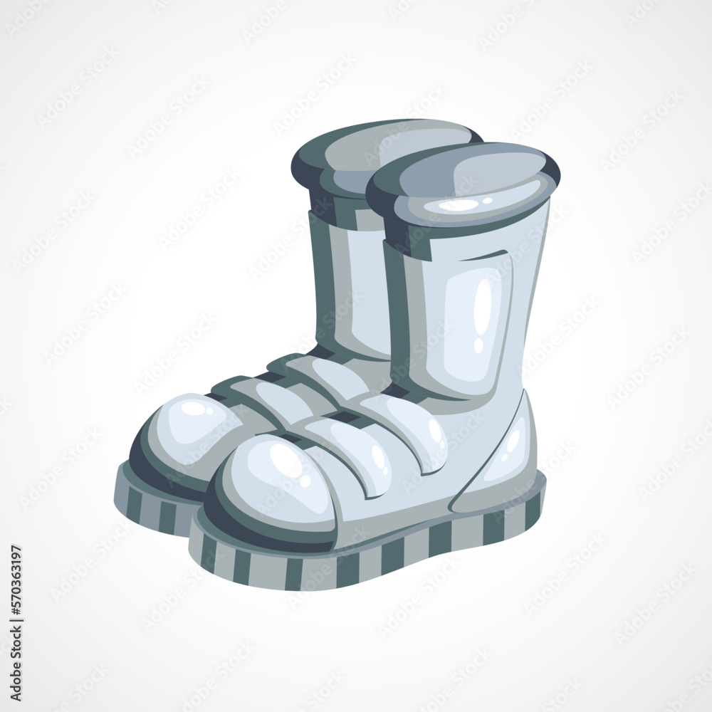Cartoon astronaut boots isolated on white. Vector illustration. Stock ...