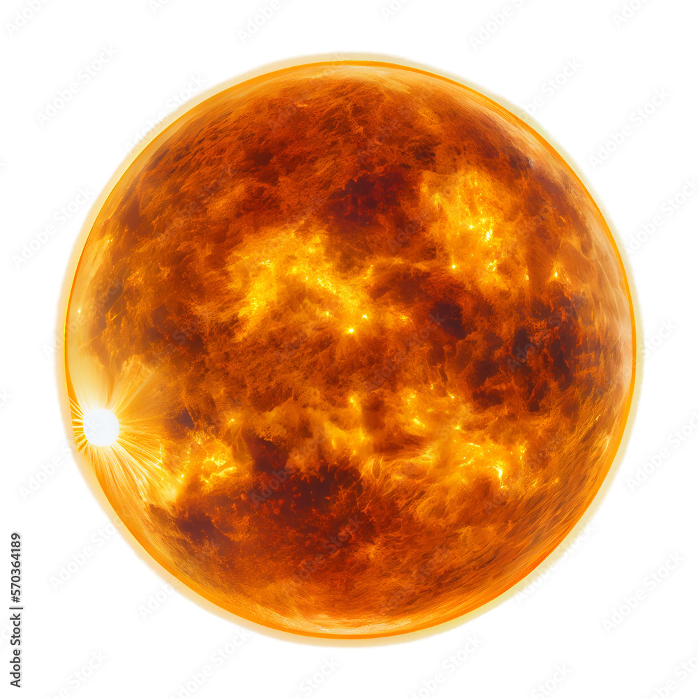 sun and planet On a transparent background for decoration in the ...
