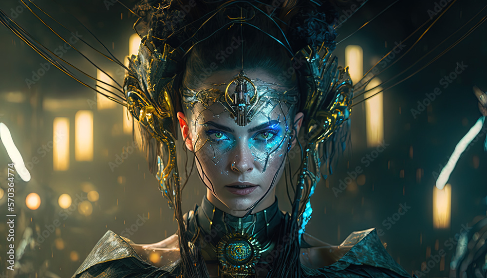 Photo & Art Print Fantasy high priestess in full priestess clothing ...