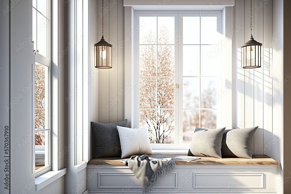 ,3d illustration, Interior Scene and Mockup,dressing room corner in ...