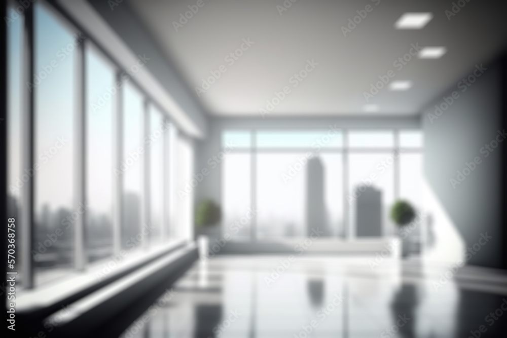 Blur background of empty modern office background in city center ...