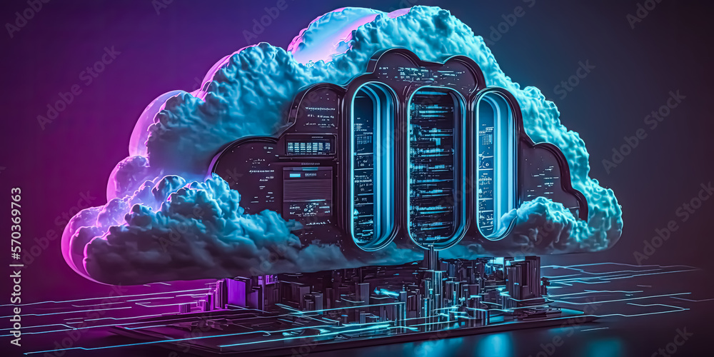 A Futuristic Cloud Computing Concept Background A Digital Technology ... A Futuristic Cloud Computing Concept Background A Digital Technology ...