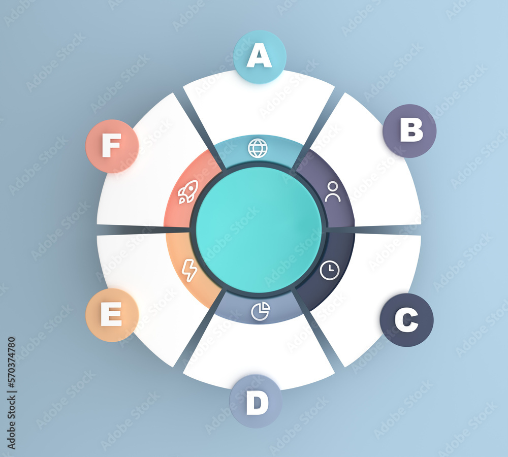 Circle chart infographic template for presentations, banner design for ...