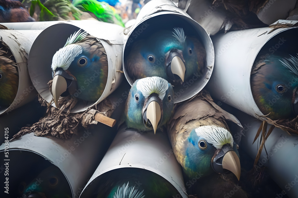 Macaw parrot, jaco, budgerigar and other exotic birds beauty animal ...