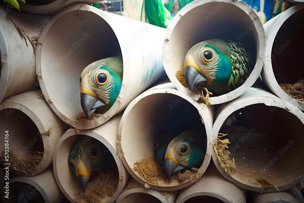 Macaw parrot, jaco, budgerigar and other exotic birds beauty animal ...