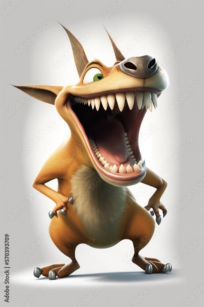 a cartoon character with an open mouth and sharp teeth is shown in this ...
