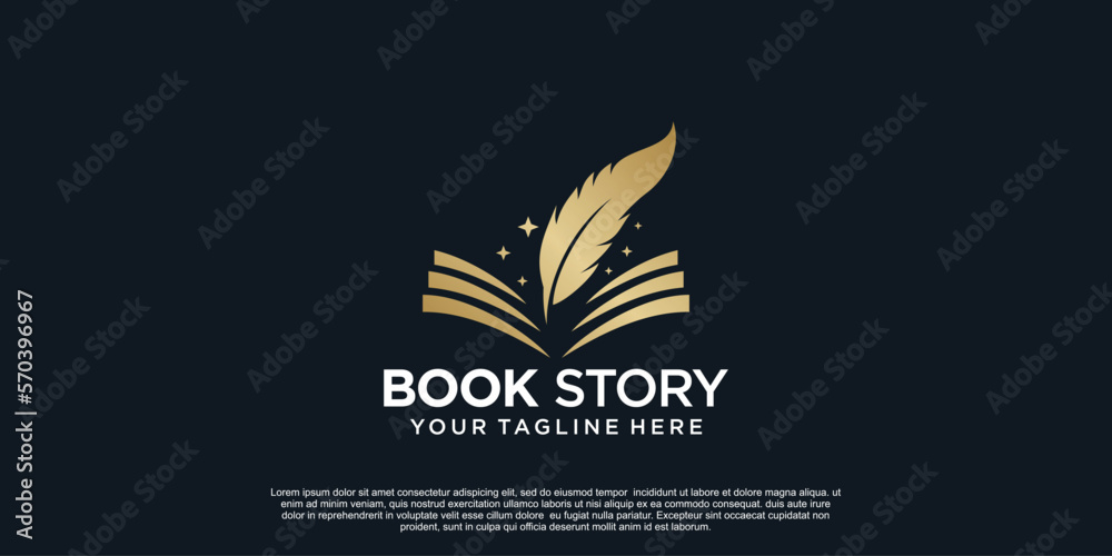 Book story logo design with simple concept Premium Vector Part 3 Stock ...