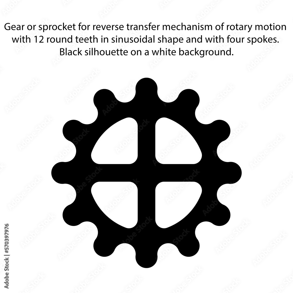 gear or sprocket for reverse transfer mechanism of rotary motion with ...