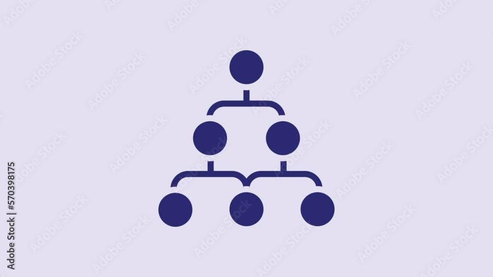 Blue Business hierarchy organogram chart infographics icon isolated on ...