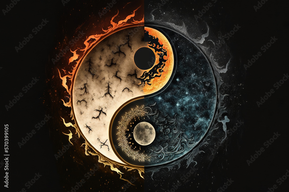 Yin Yang Symbol Day and Night Style - Yin Yang Symbol Series - Yin Yang ...