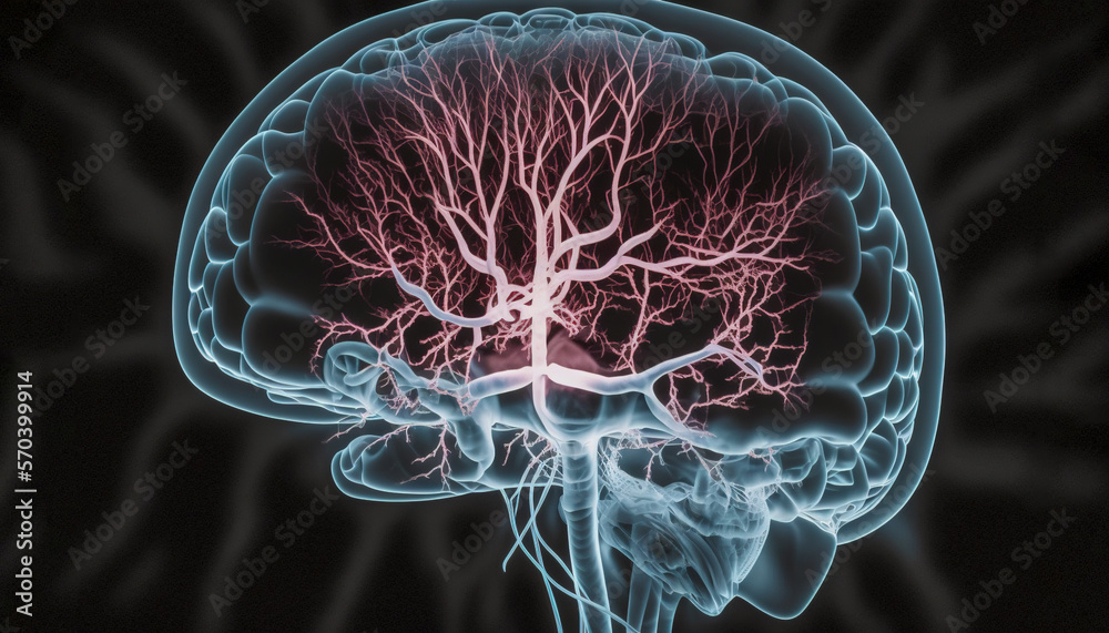 brain cerebral angiography, circle of willis, blood circulation of ...