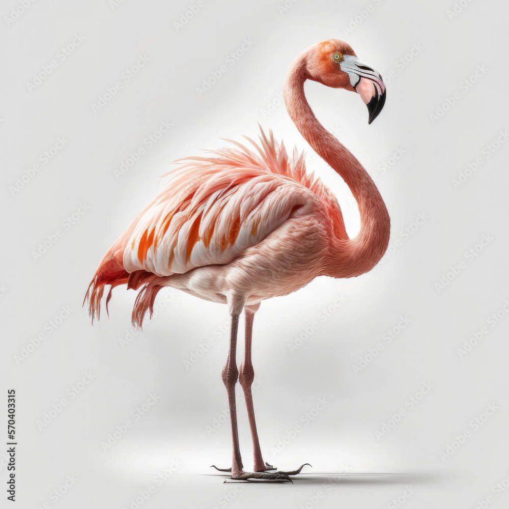 Cute Pink Flamingo. Illustration AI Generative Stock Illustration ...
