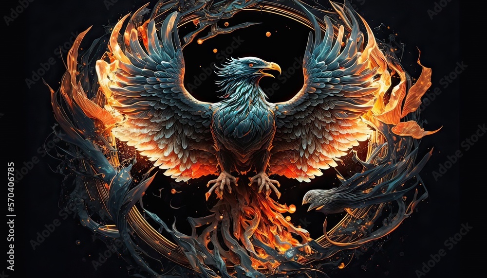 Phoenix rebirth cycle repeats for centuries. Illustration fantasy by ...