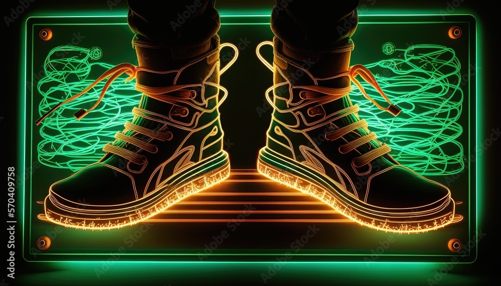 walking feet on light way, idea for Digital Footprint and Digital trace ...