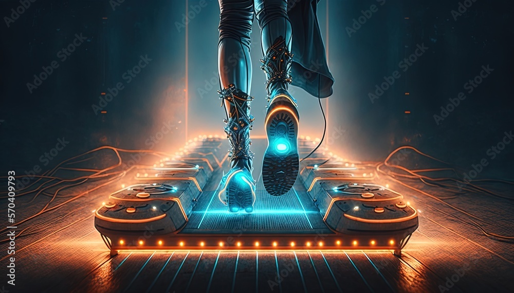 walking feet on light way, idea for Digital Footprint and Digital trace ...