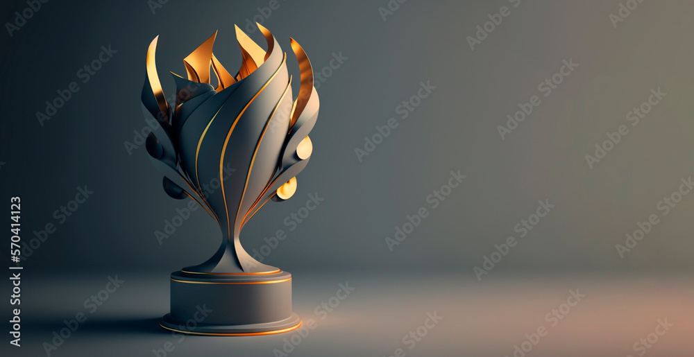 Winner trophy award dark and golde presentation background Stock ...