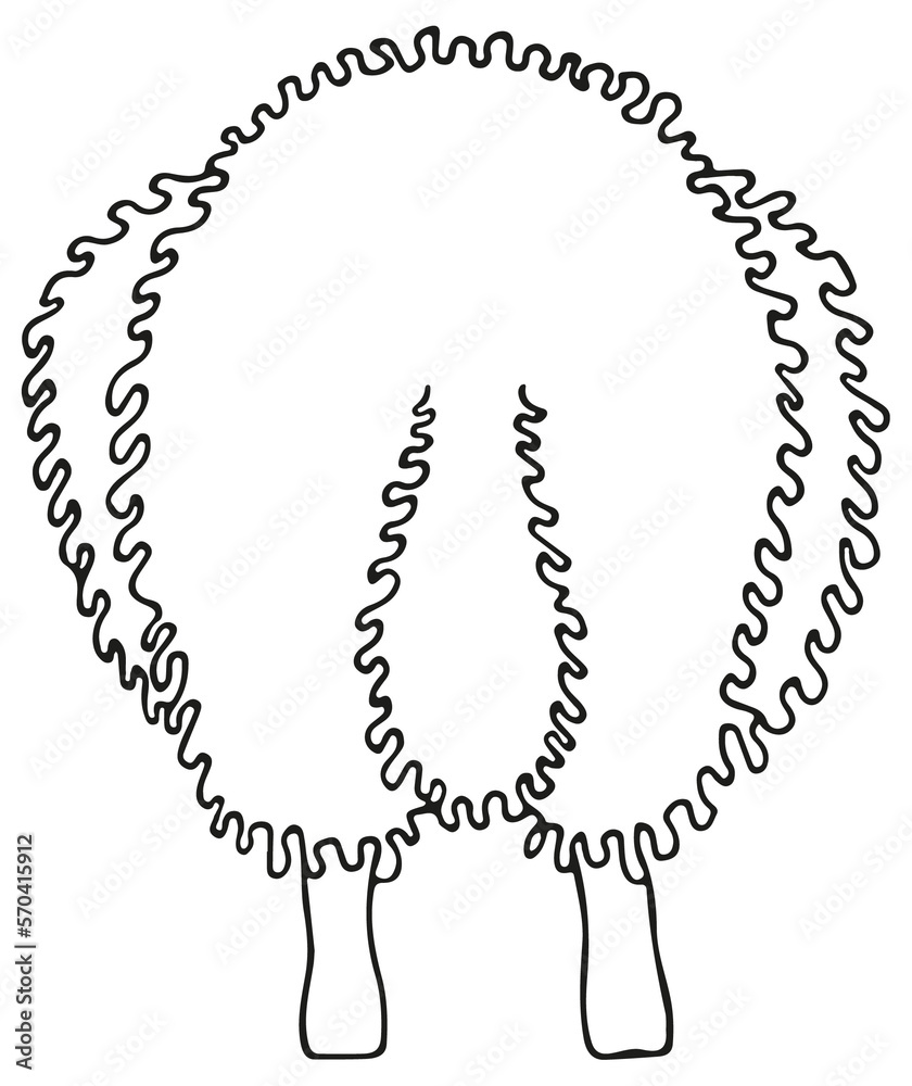 Cute outline sheep illustration single element, hand drawn witn ...