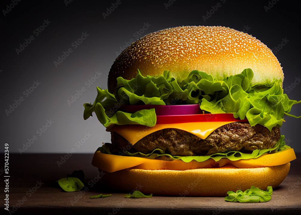 Burger poster for menu restaurant. Burger design style promotional fast ...