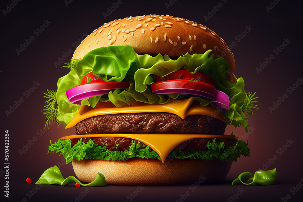 Burger poster for menu restaurant. Burger design style promotional fast ...