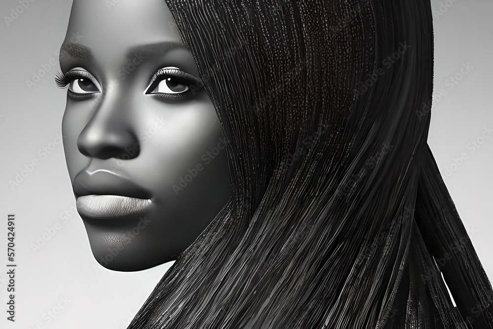 Beautiful black woman. Beauty portrait of African American woman with ...