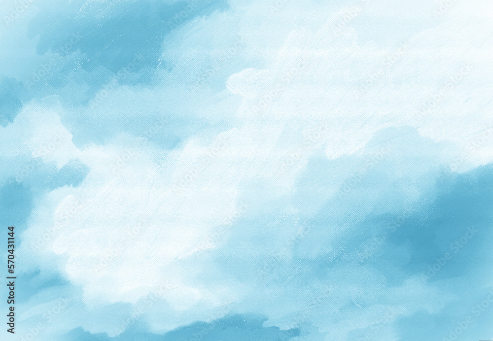 Impressionistic Monotone - Blue Cloudscape - Digital Painting/Illustration/Art/Artwork ...