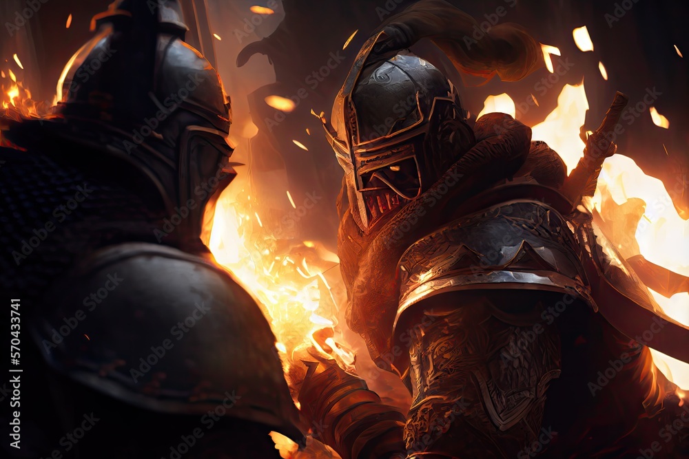Vikings, Normans warriors and generals fighting on the battlefield ...
