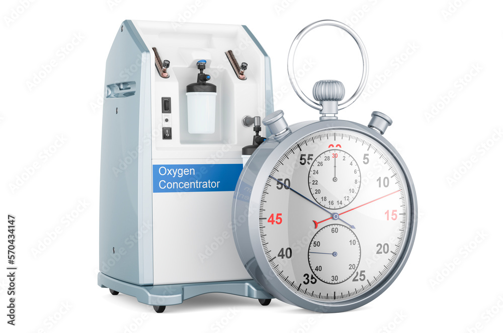 Home Oxygen Concentrator with stopwatch. 3D rendering Stock ...
