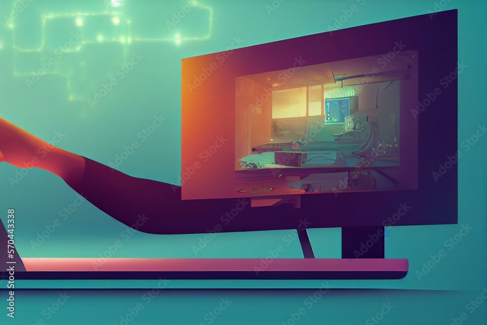 Generative AI illustration of concept image for online internet ...