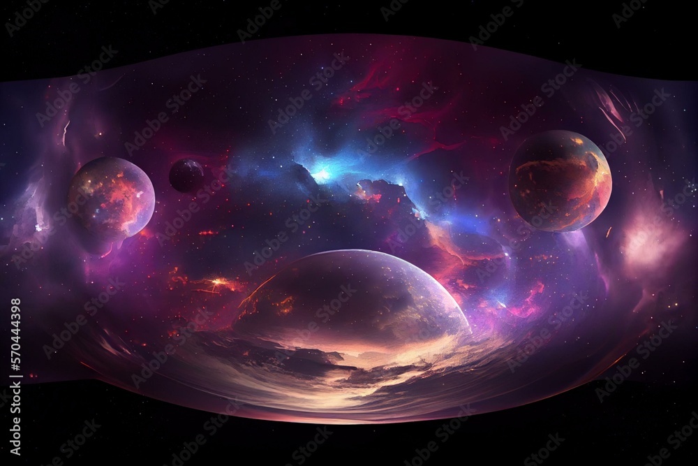 equirectangular projection space. nebula. stars. HDRI spherical ...