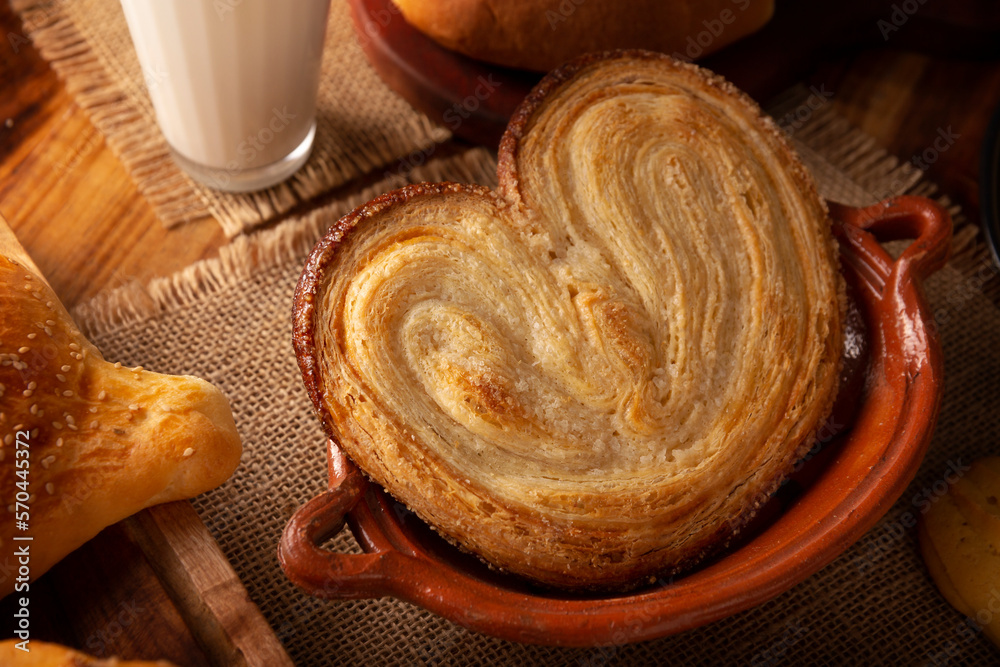 Oreja. Mexican sweet bread made with puff pastry, its name comes from ...