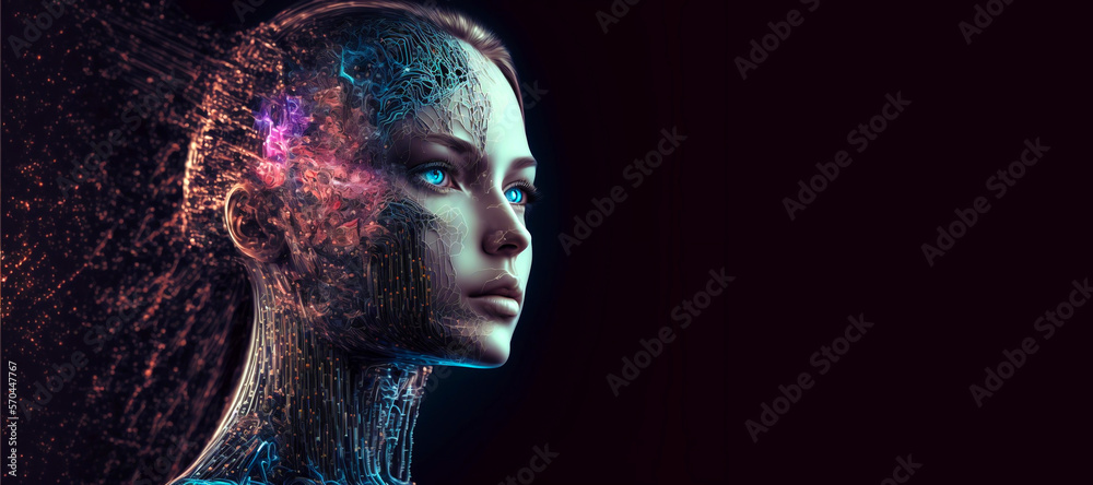The Humanoid Cybernetic Girl representing The Future of High Speed ...