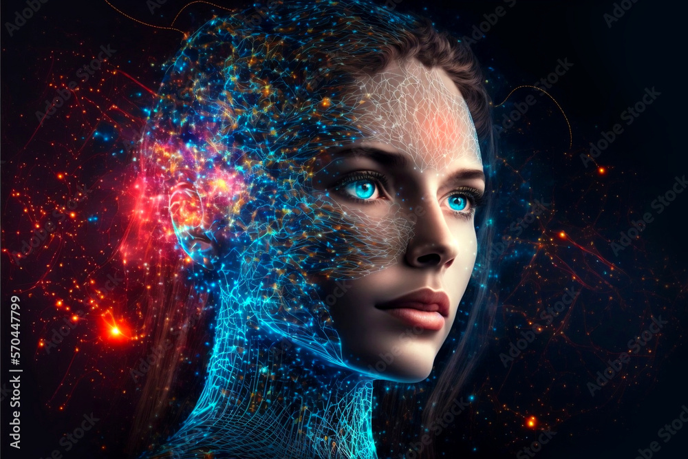 The Humanoid Cybernetic Girl representing The Future of High Speed ...