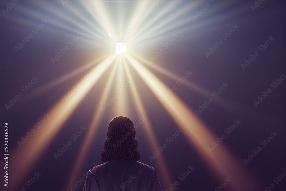 Sacred heart of Jesus with light rays. Religious theme concept ...